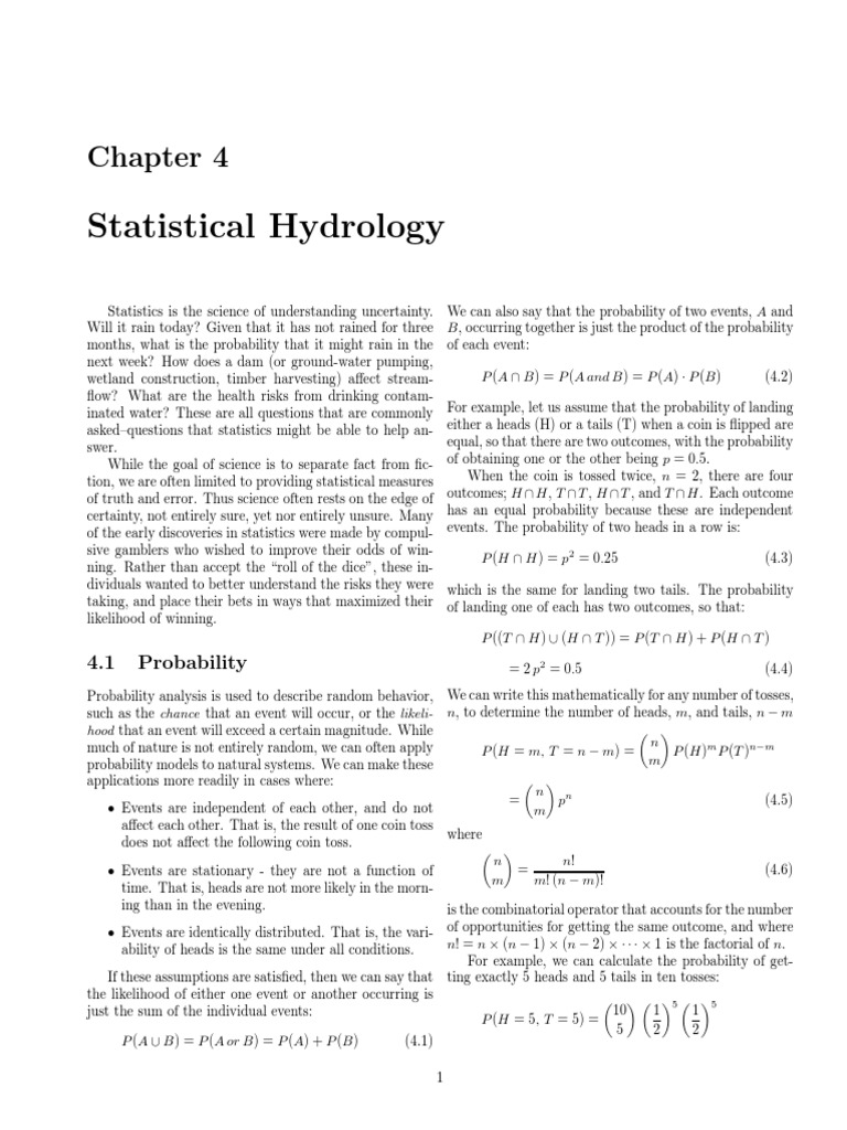 Stastical Hydrology | PDF | Regression Analysis | Eigenvalues And Eigenvectors