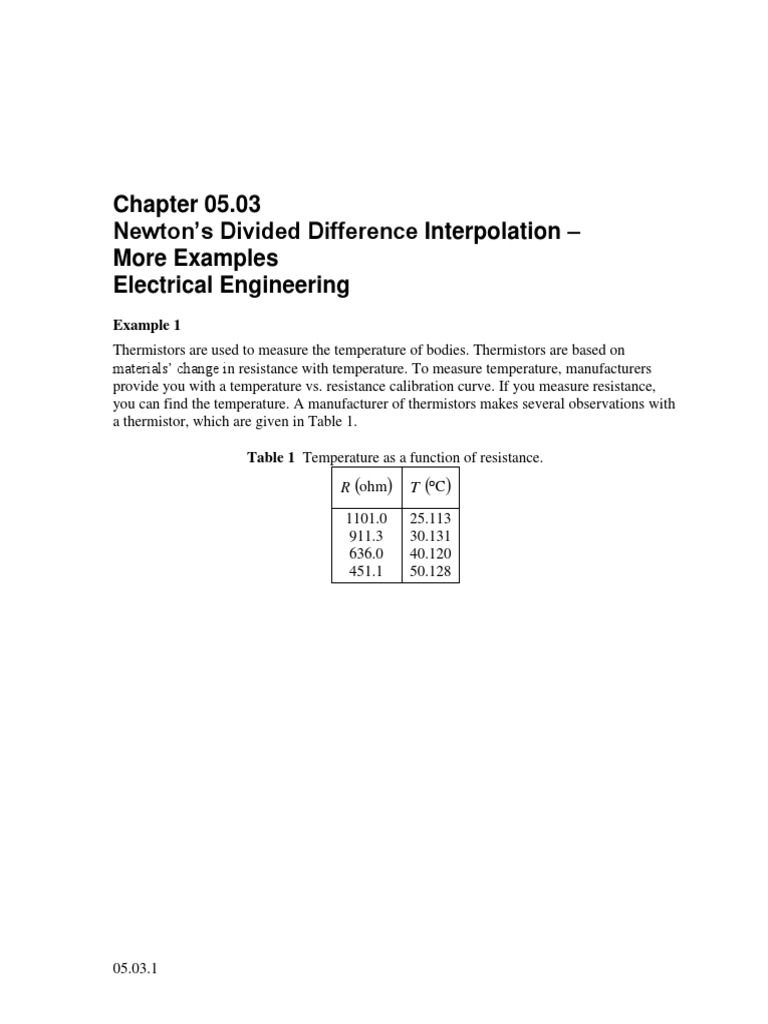 Divided Difference Examples | PDF | Interpolation | Electrical ...