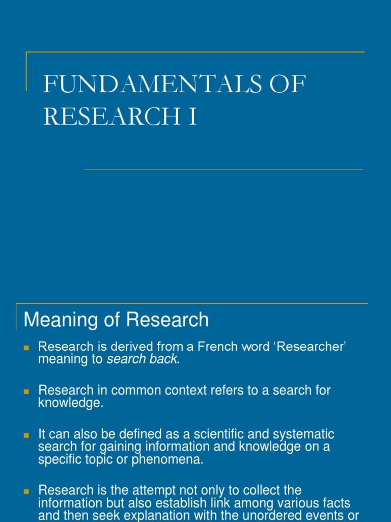 Fundamentals of Research Explained | PDF | Theory | Knowledge