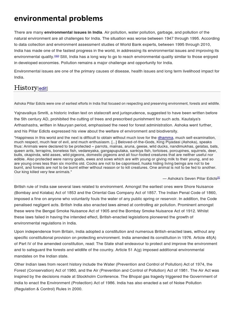 Environmental Problems | PDF | Natural Environment | Conservation