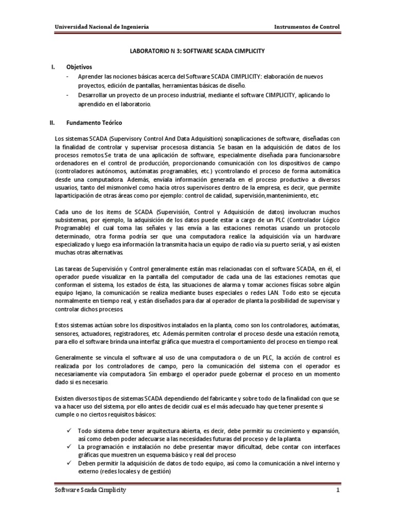 Lab3 Software Scada Simplicity | PDF | Scada | Controlador lógico ...