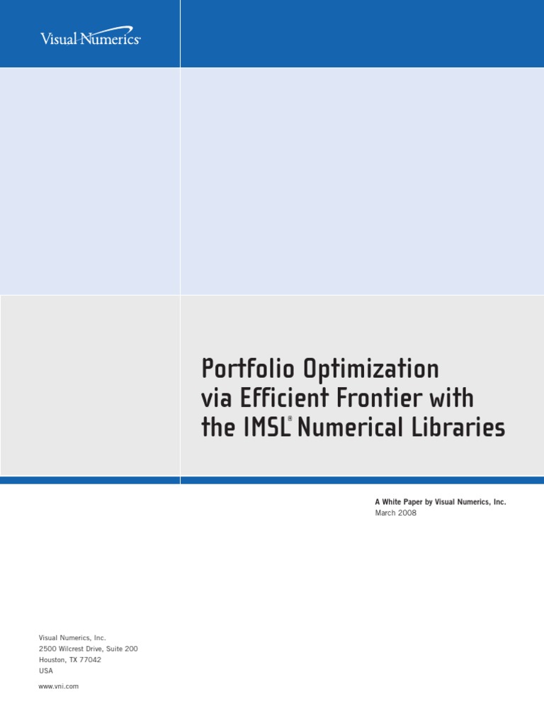 Port Opt | PDF | Mathematical Optimization | Maxima And Minima