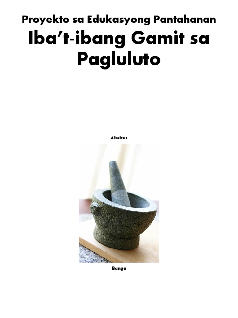 Iba'T-ibang Gamit Sa Pagluluto Filipino | PDF