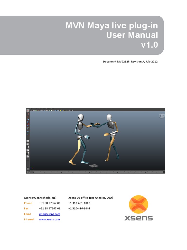 MVN Maya Live Plug-In User Manual | PDF | Autodesk Maya | Installation ...