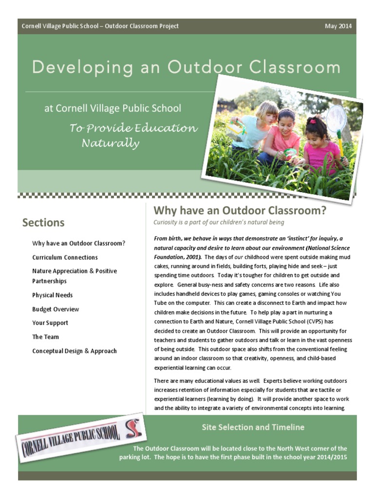 Developing An Outdoor Classroom: at Cornell Village Public School | PDF ...