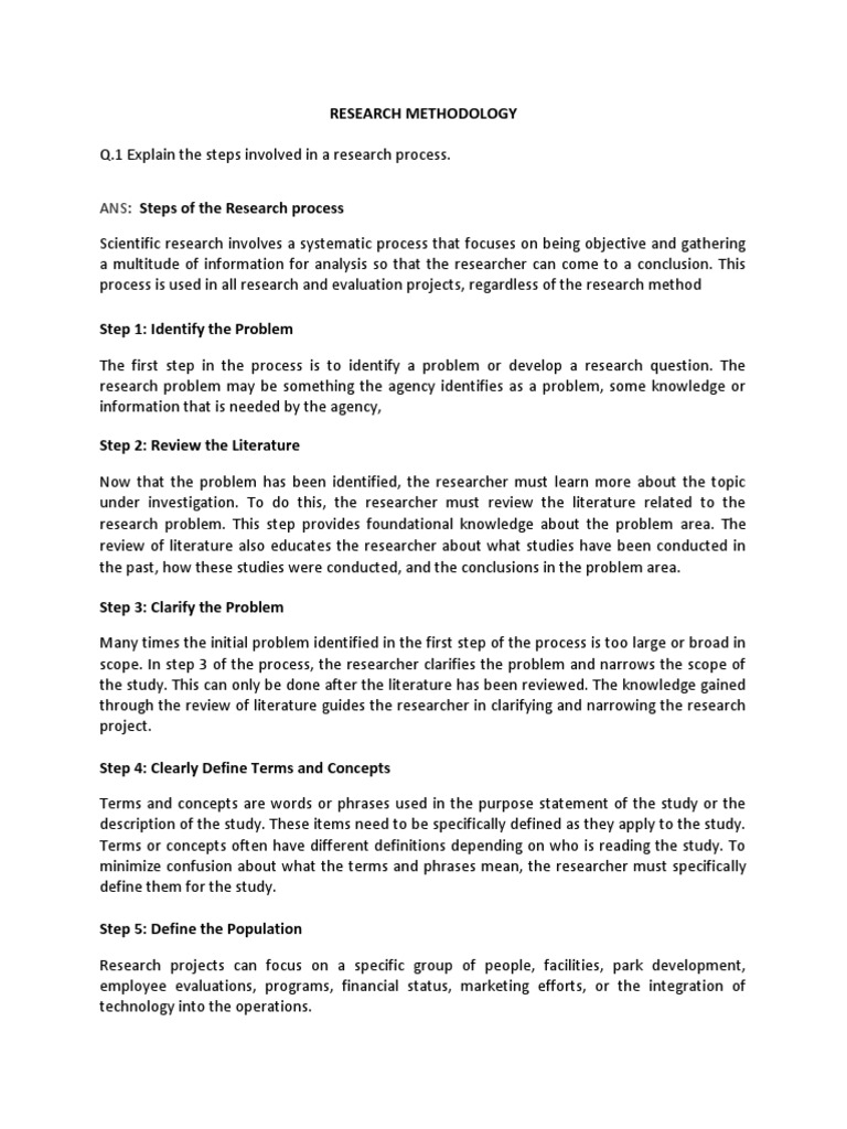 Research Methodology Steps Explained | PDF