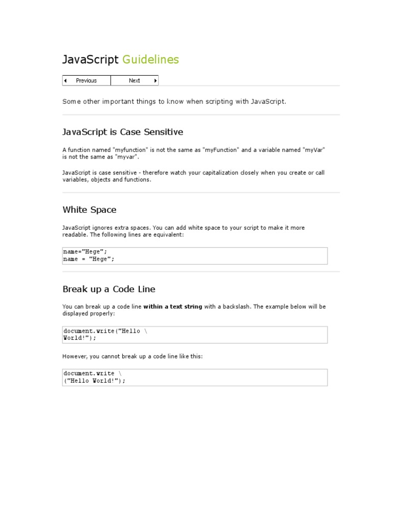 JavaScript Case Sensitivity Guide | PDF | Business