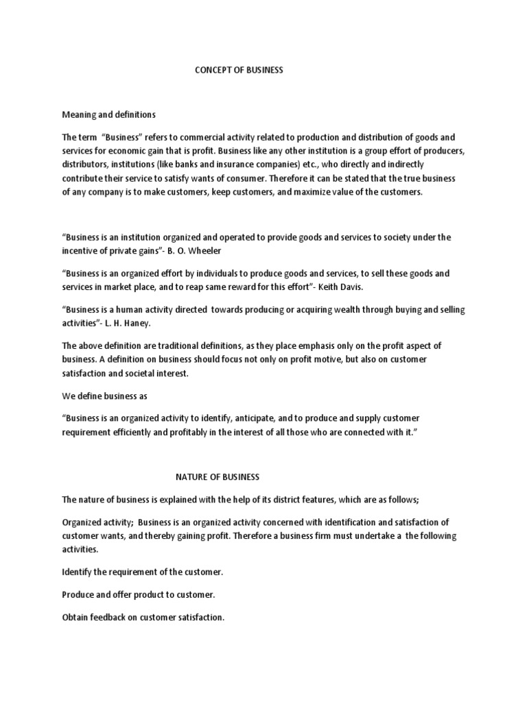 Concept of Business | PDF | Profit (Economics) | Business