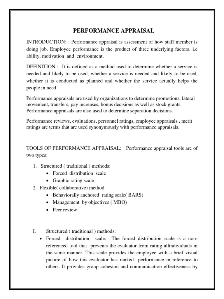 Performance Appraisal Interview 1 | PDF | Performance Appraisal ...