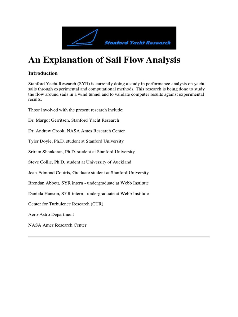 An Explanation of Sail Flow Analysis | PDF | Computational Fluid Dynamics | Wind Tunnel