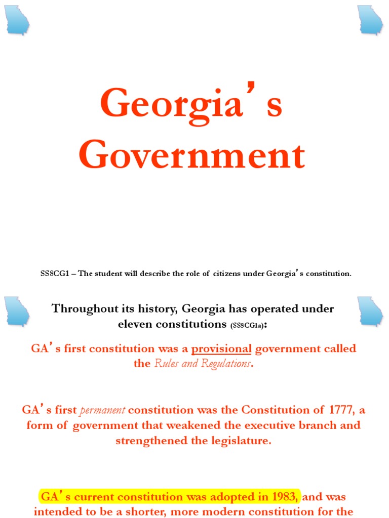 Unit 11 - Georgia Government | PDF | United States Constitution | North ...