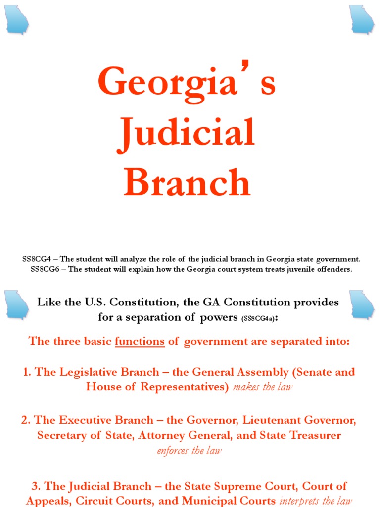 Unit 12 - Georgias Judicial Branch | PDF | Juvenile Court | Judiciaries