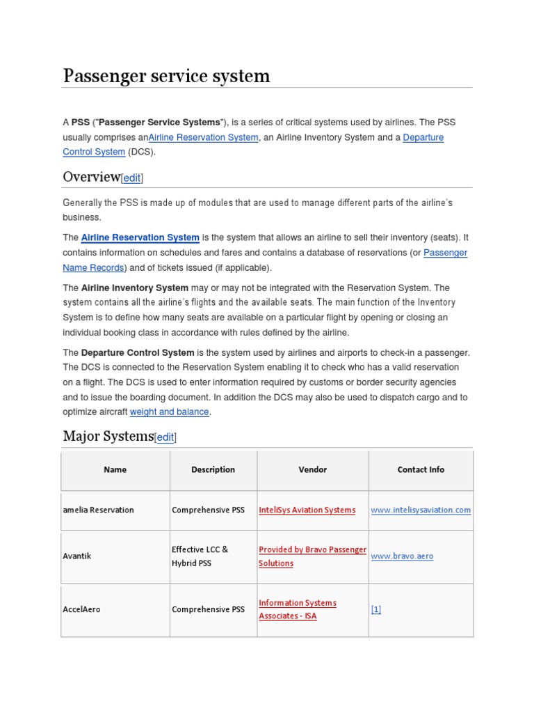 Passenger Service System | PDF | Industries | Aviation