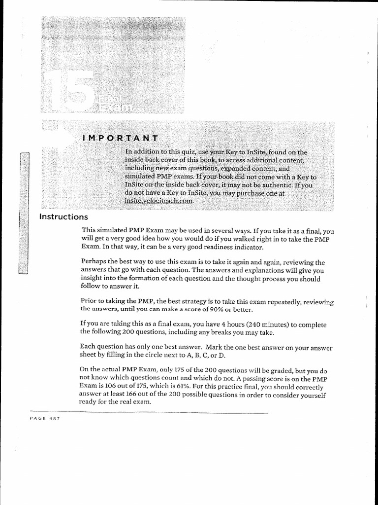 Chapter 15 - Final Exam From The PMP Exam by Andy Crowe - 5th Edition - Gift For All PMP ...