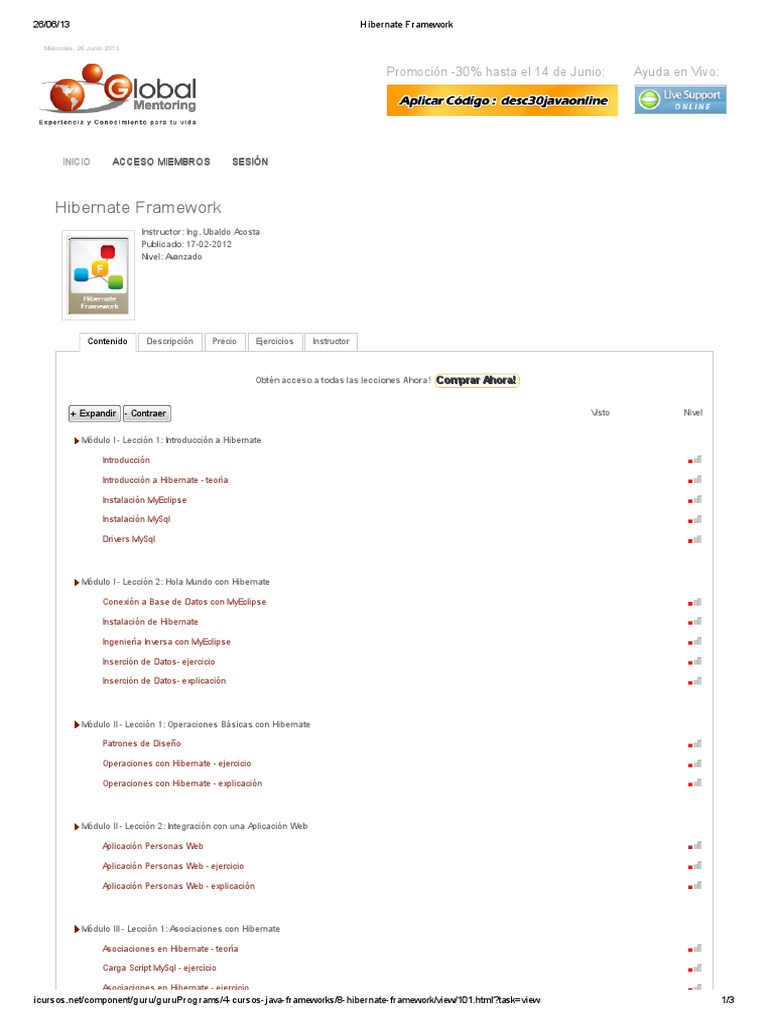 Temario - Hibernate Framework PDF | PDF | Marco de software ...