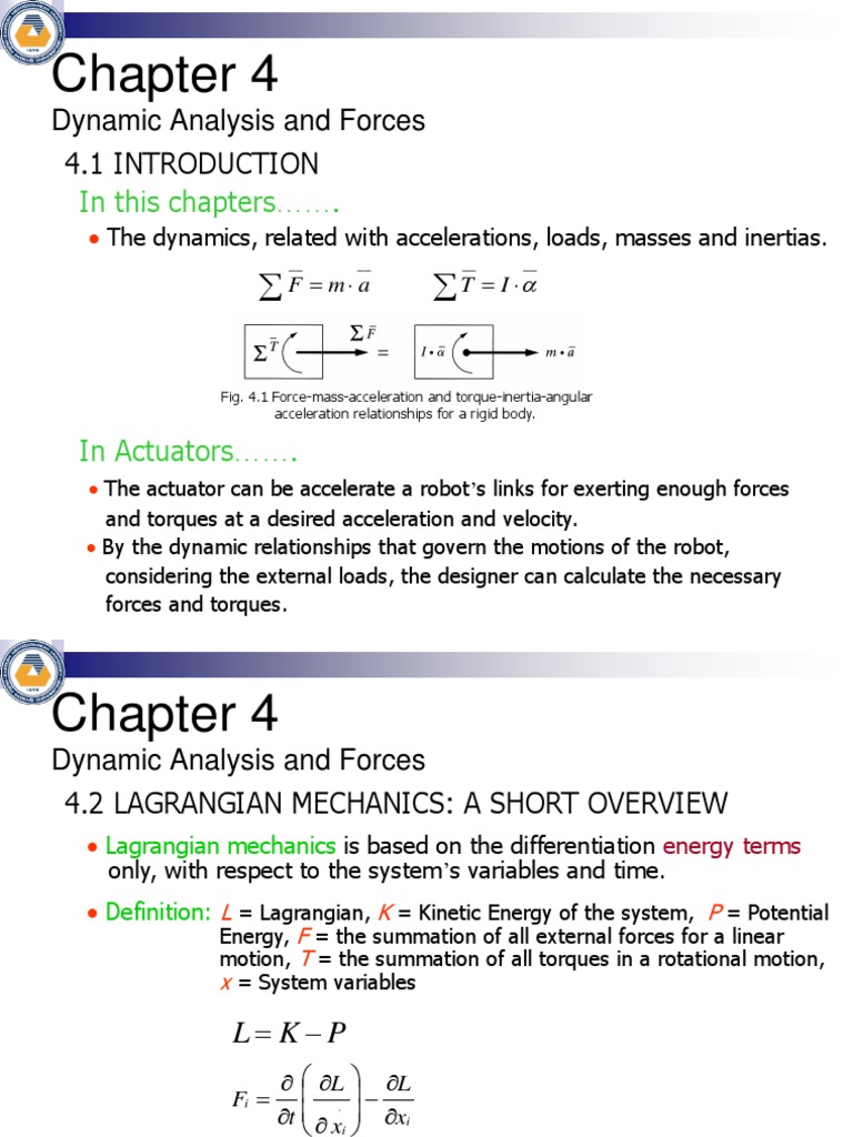 Chapter 4 - Dynamic Analysis | PDF | Lagrangian Mechanics | Force Chapter 4 - Dynamic Analysis | PDF | Lagrangian Mechanics | Force