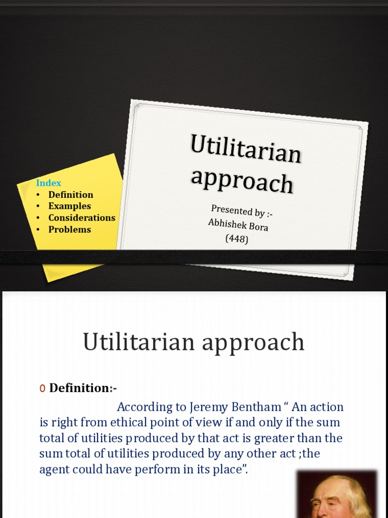 Utilitarian Approach | PDF