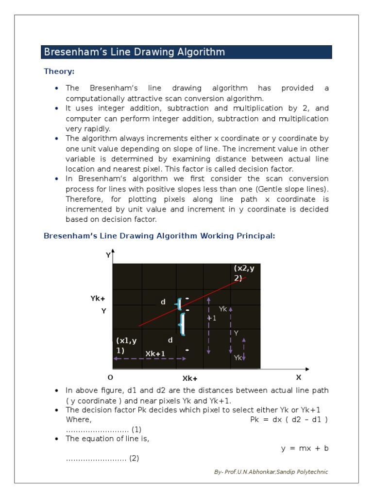 Notes Bresenhams Line Drawing Algorithm | PDF | Algorithms | Computer ... Notes Bresenhams Line Drawing Algorithm | PDF | Algorithms | Computer ...
