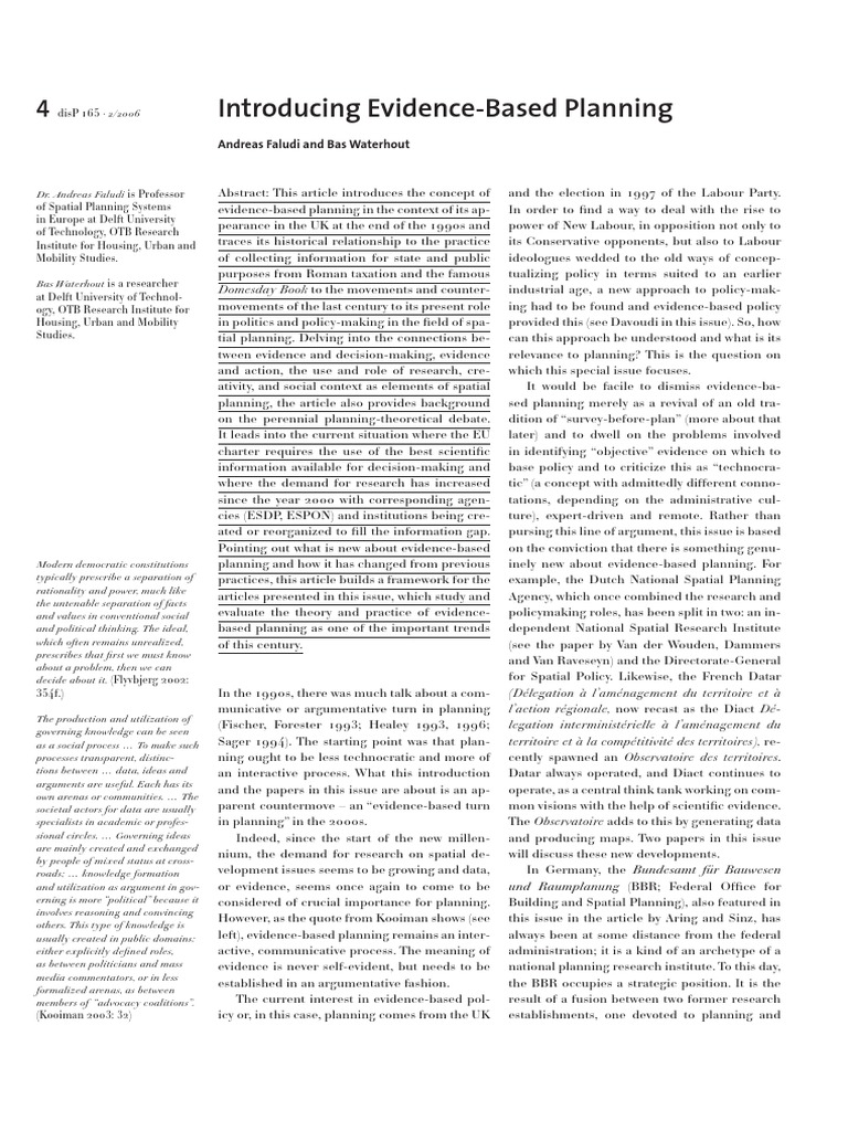 DisP 165 Introducing Evidence-Based Planning | PDF | Karl Popper ...