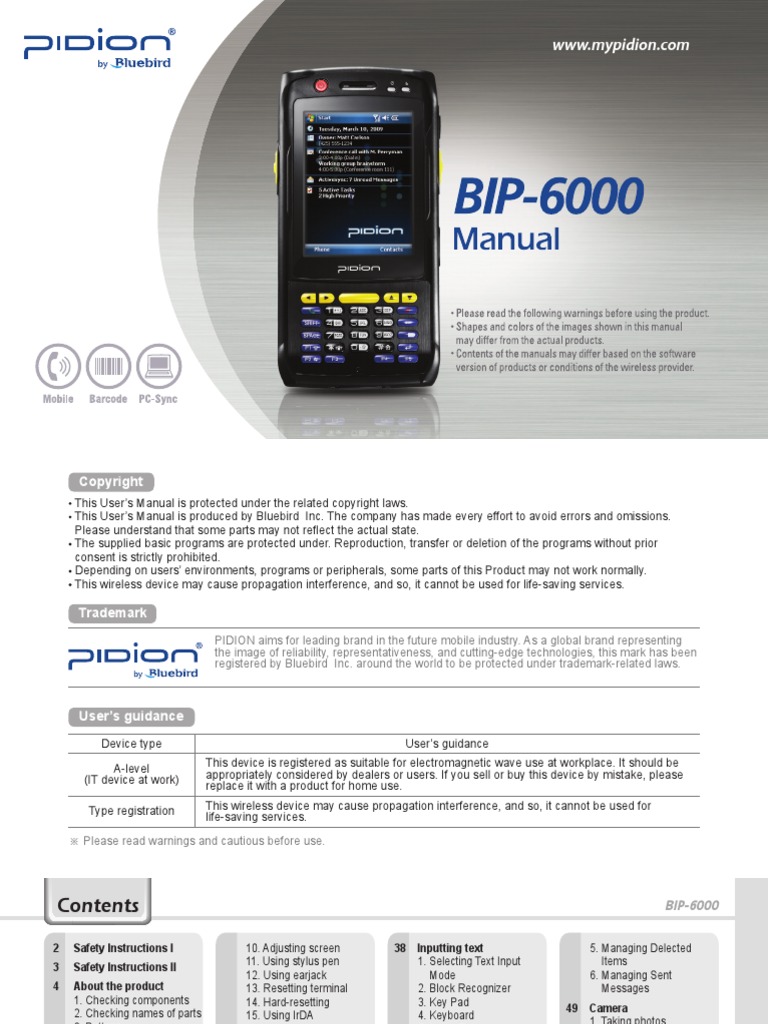 (User Manual) Bip-6000 - en | PDF | Subscriber Identity Module ...
