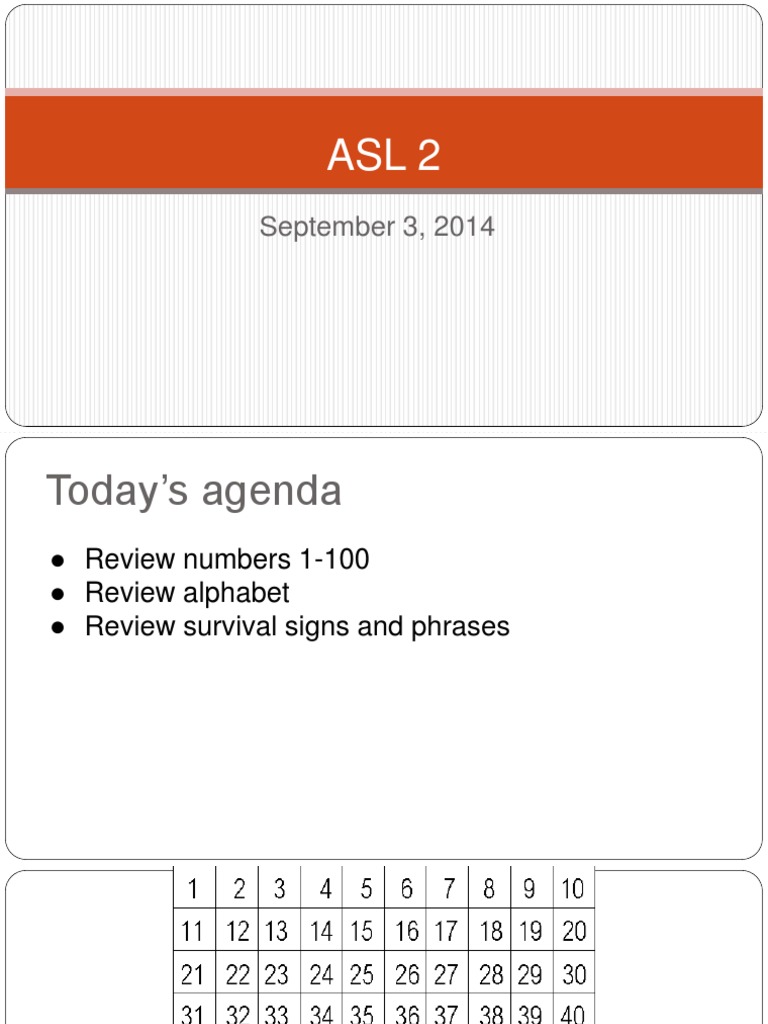 Asl 2 - Day 1 | PDF
