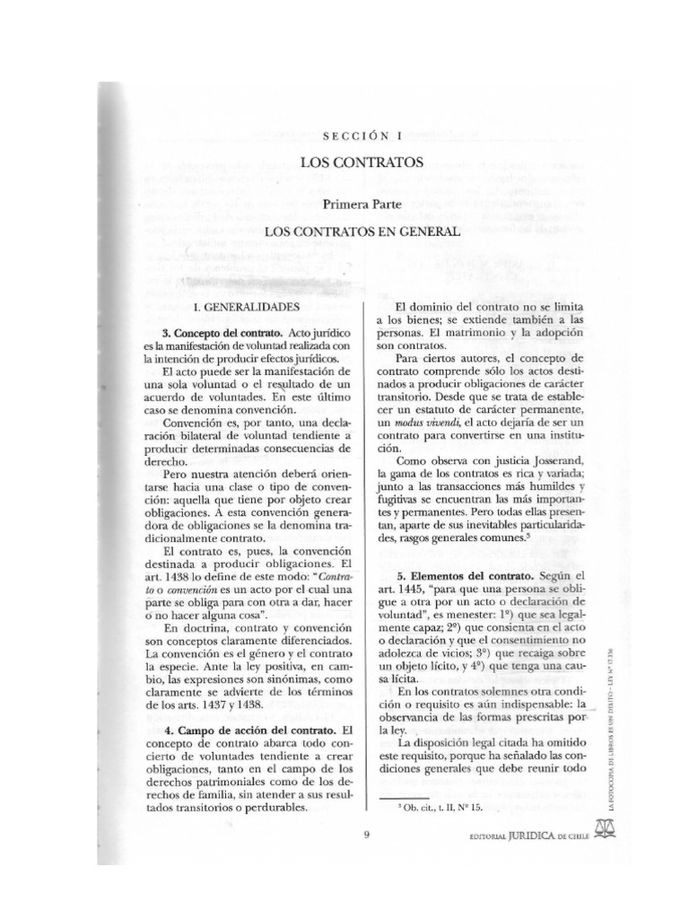 Los Contratos Parte General Meza Barros | PDF