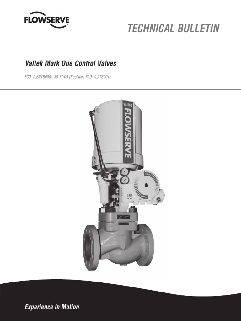 Technical Bulletin: Valtek Mark One Control Valves | PDF | Valve | Screw