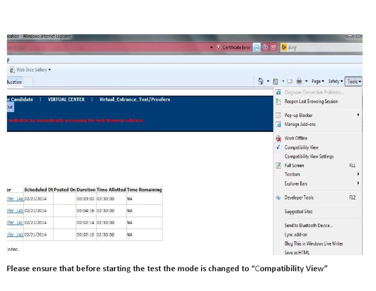 Please Ensure That Before Starting The Test The Mode Is Changed To ...