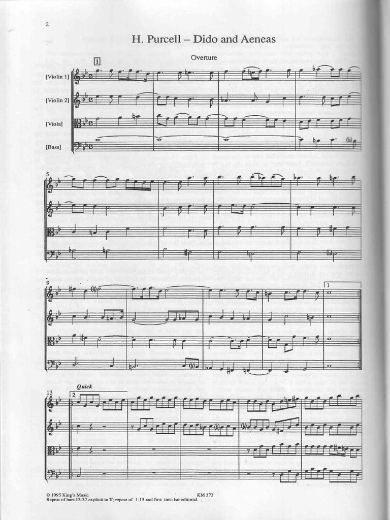 Purcell Didone Ed Enea - Partitura | PDF | Entertainment (General)