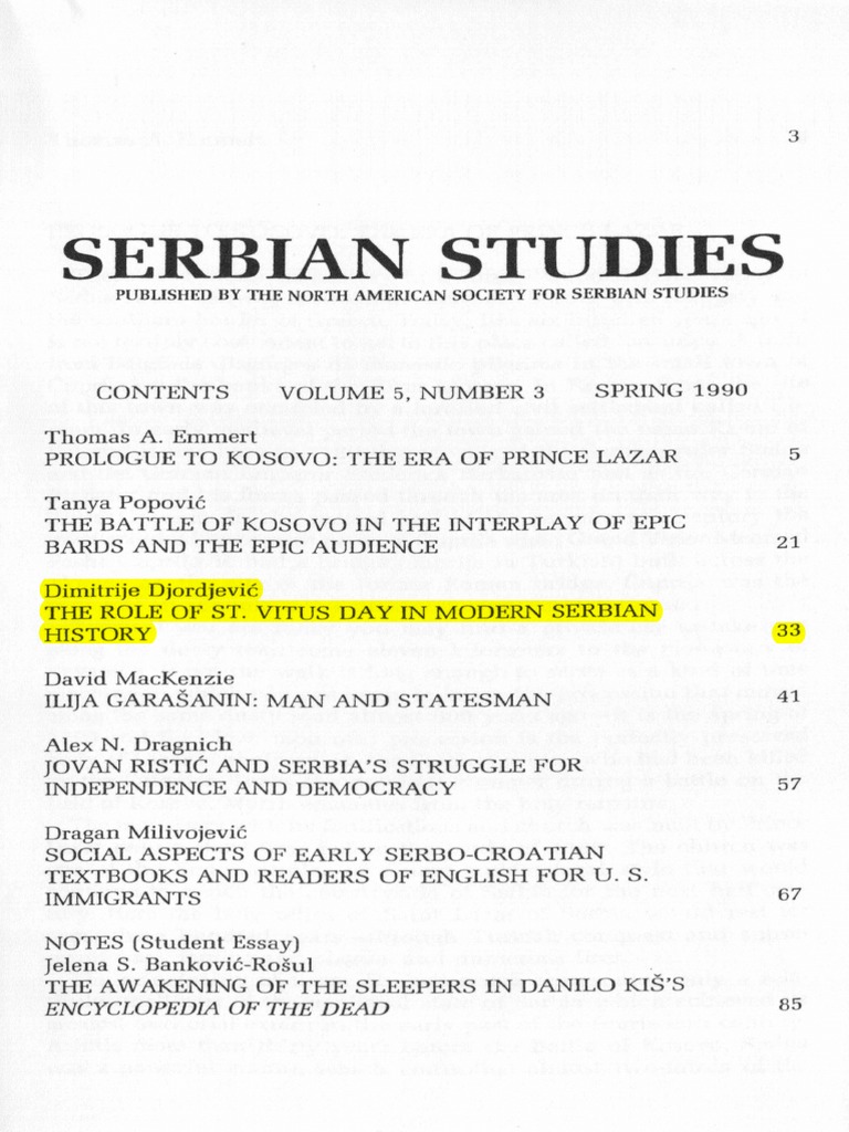 St. Vitus Day's Impact on Serbian Identity | PDF | Serbs | Serbia