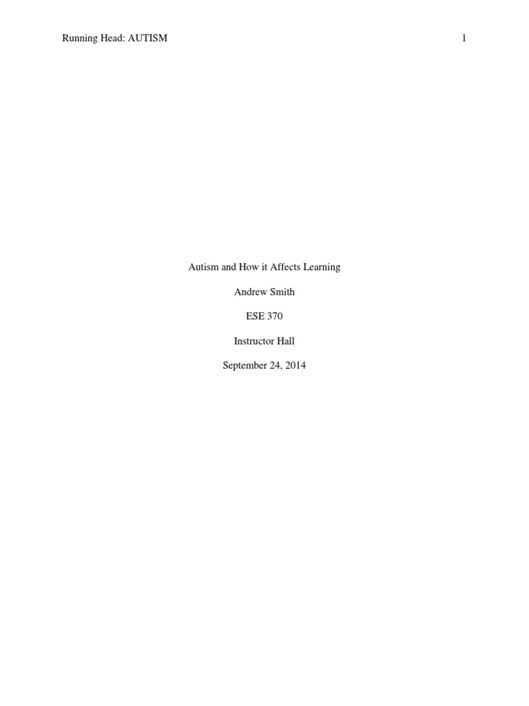 Impact of Autism on Learning Strategies | PDF | Autism | Memory