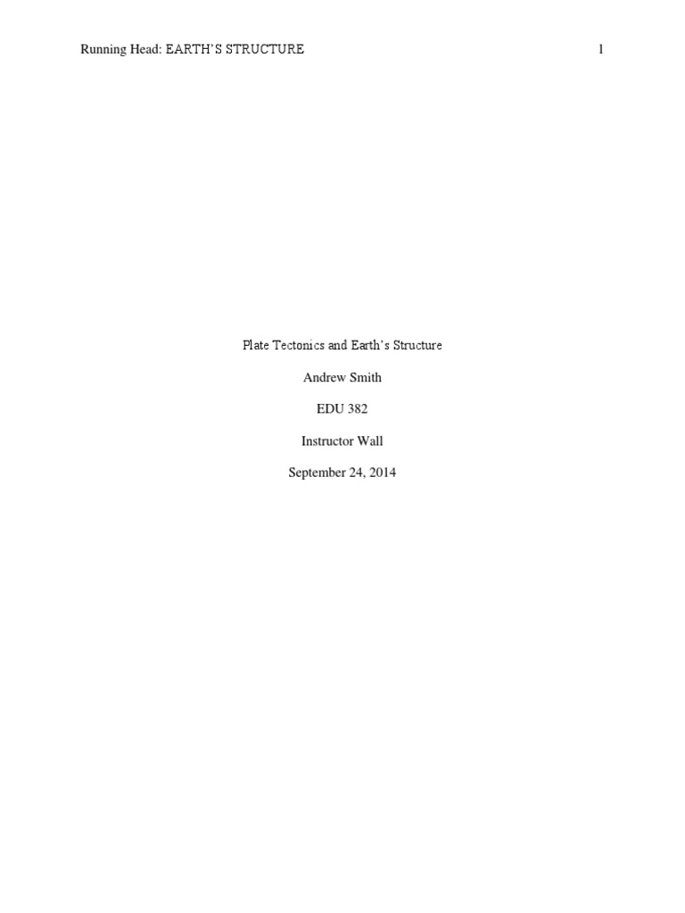 6th Grade Plate Tectonics and Earth's Structure (Extended) Lesson Plan ...