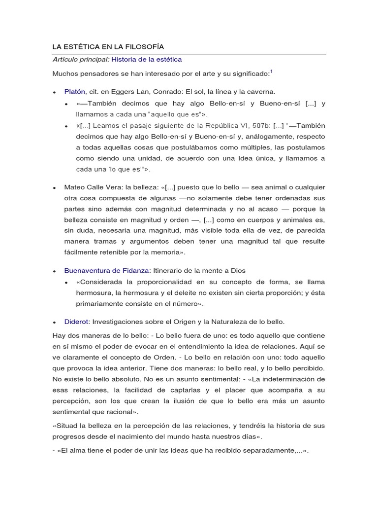 LA ESTÉTICA EN LA FILOSOFÍA.pdf | Estética | Belleza