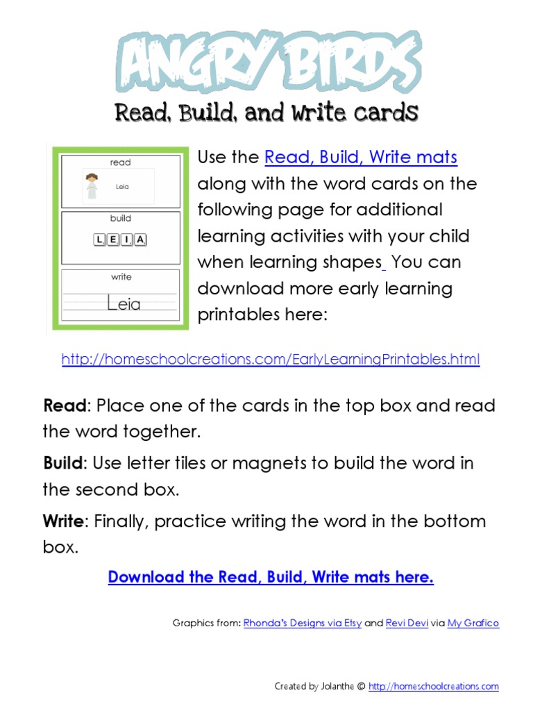 Read, Build, and Write Cards | PDF | Self-Improvement | Wellness