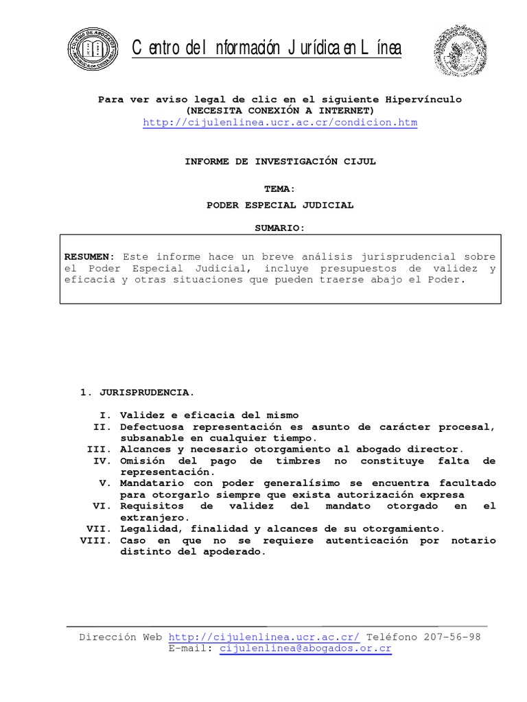 Análisis del Poder Especial Judicial CR | PDF | Ley procesal | Caso de ley