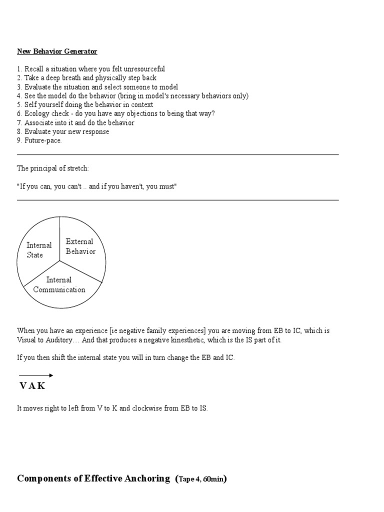 NLP Comprehensive Practitioner 2004 - Notes by Jackson | PDF ...
