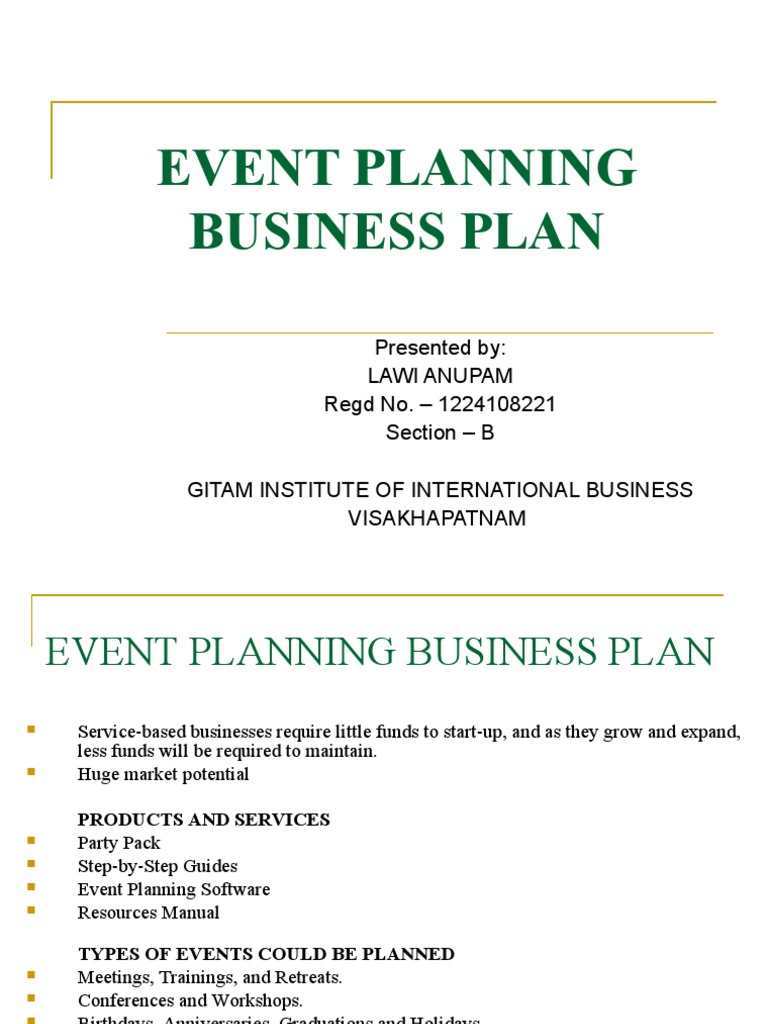 Event Planning Business Plan | PDF | Business | Law