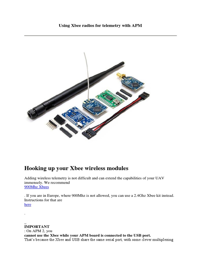 Using Xbee Radios For Telemetry With APM | PDF | Usb | Arduino