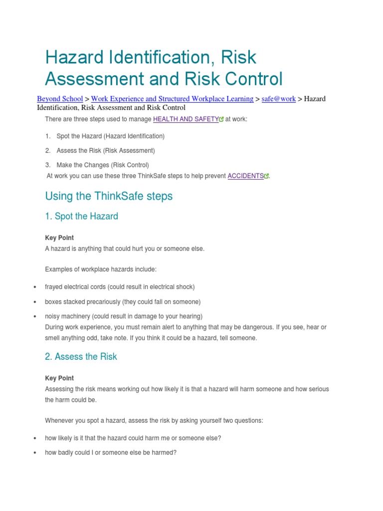 Hazard Identification | Download Free PDF | Personal Protective ...