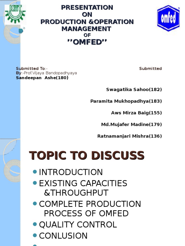 Omfed Production Process | PDF | Milk | Dairy