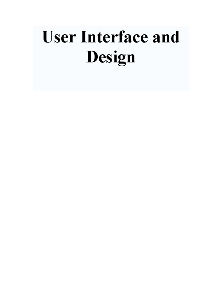 User Interface Design | PDF | Usability | Human–Computer Interaction