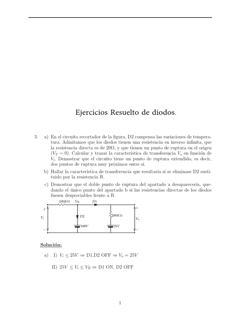Ejercicios Con Diodos 2 | PDF | Rectificador | Electricidad