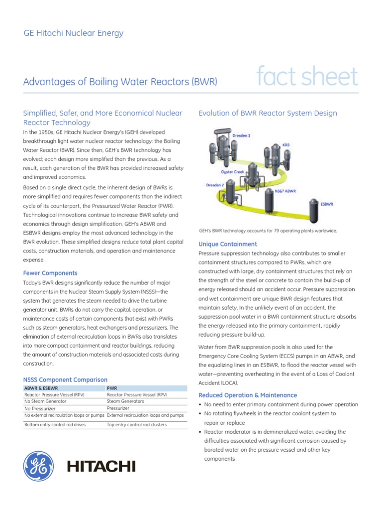 The Advantages of Boiling Water Reactor | PDF | Pressurized Water Reactor | Nuclear Reactor