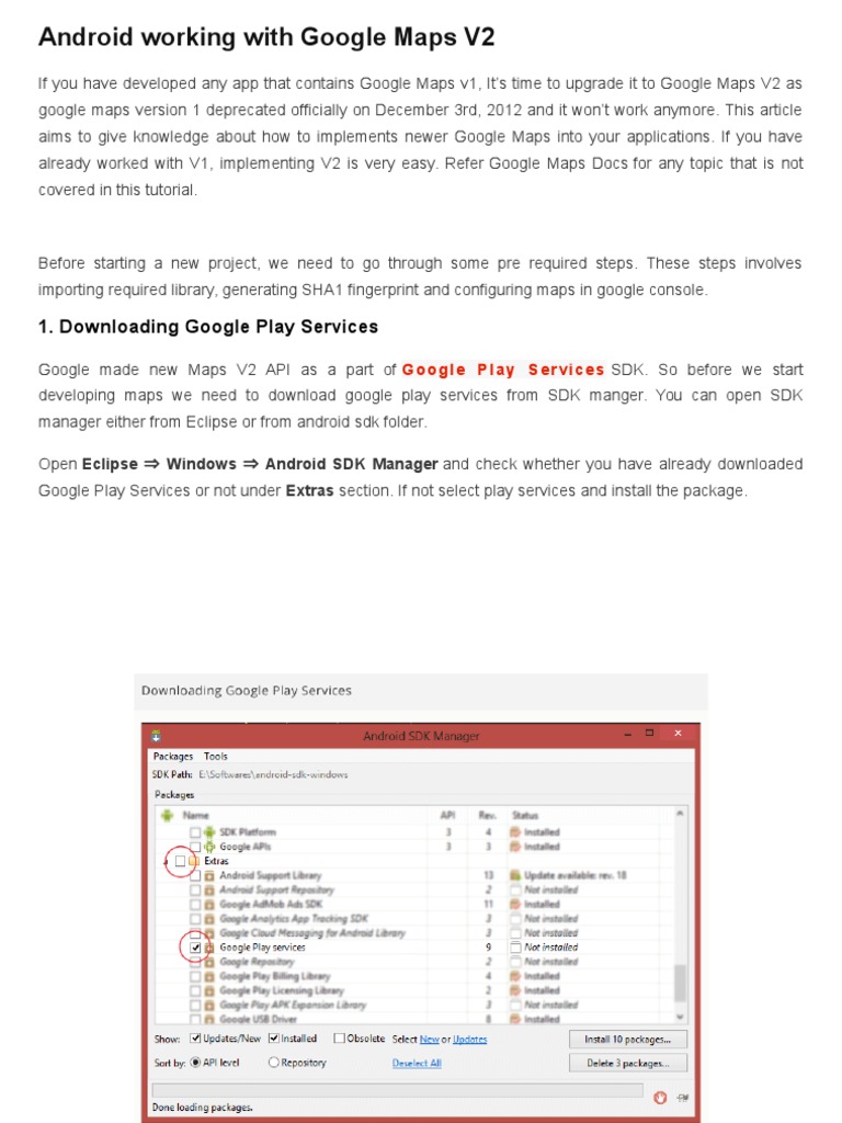 Android Working With Google Maps V2 | PDF | Android (Operating System ...