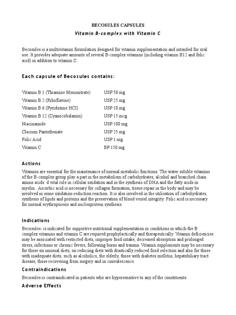 BeCosUles Capsules | PDF | Vitamin B12 | Vitamin