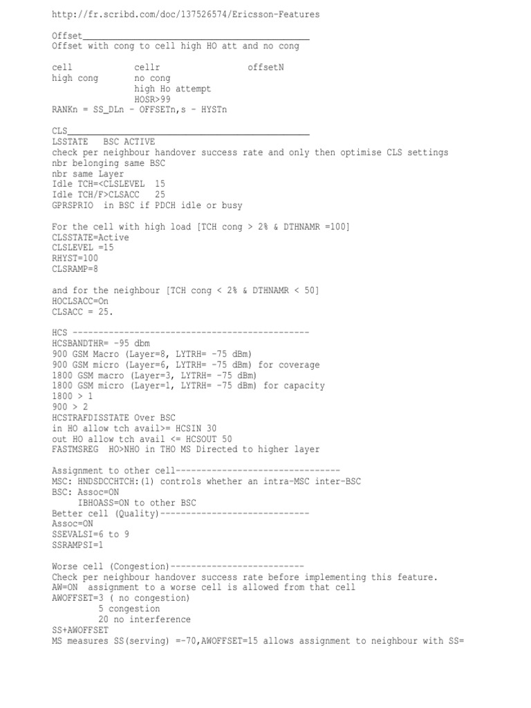 Help Optimization Parameters | PDF | Radio Resource Management ...