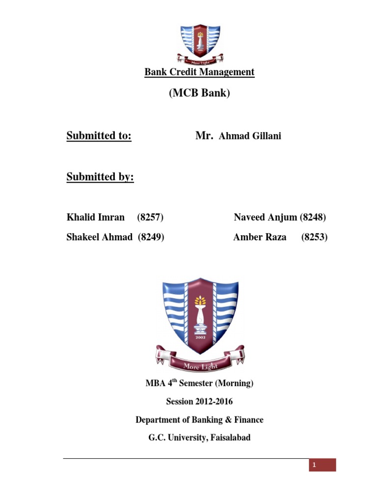 Final Project MCB | PDF | Loans | Credit (Finance)
