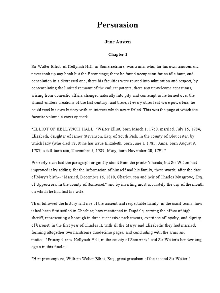 Persuasion: Jane Austen | PDF | Persuasion (Novel)