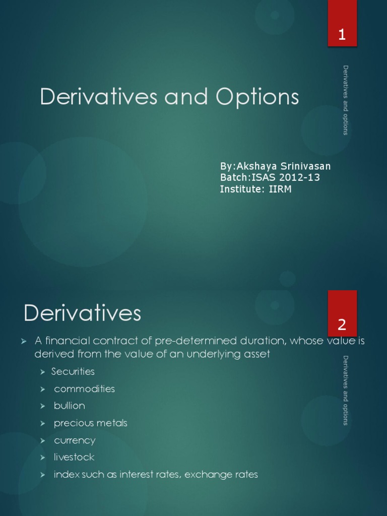 Derivatives & Options | Download Free PDF | Option (Finance) | Futures ...