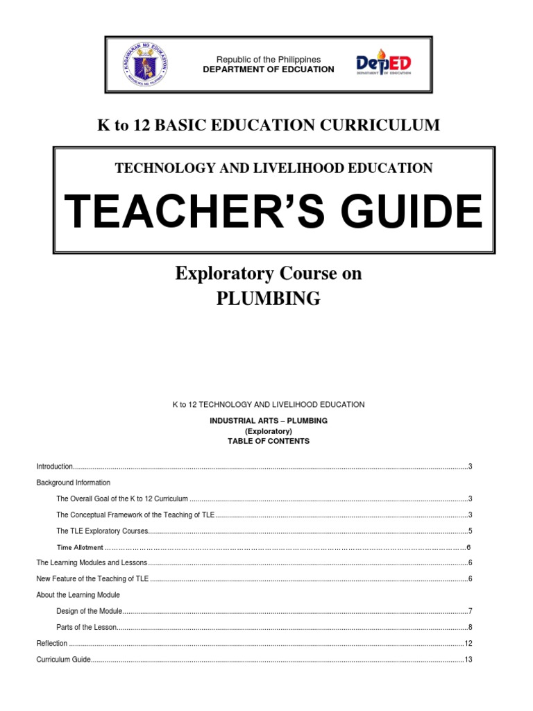 Plumbing Teacher's Guide | PDF | Occupational Safety And Health ...